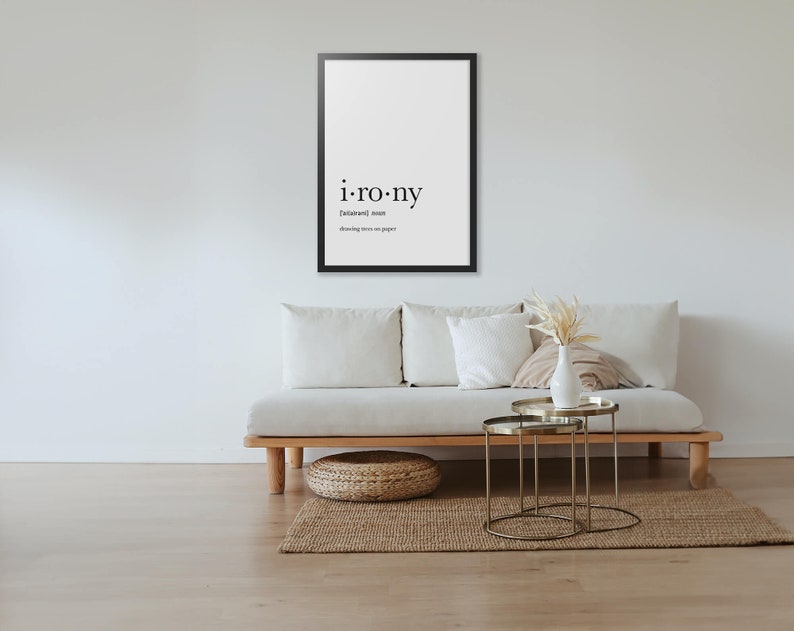 Poster Download: Irony Definition Drawing Trees on Paper, Sw - Etsy