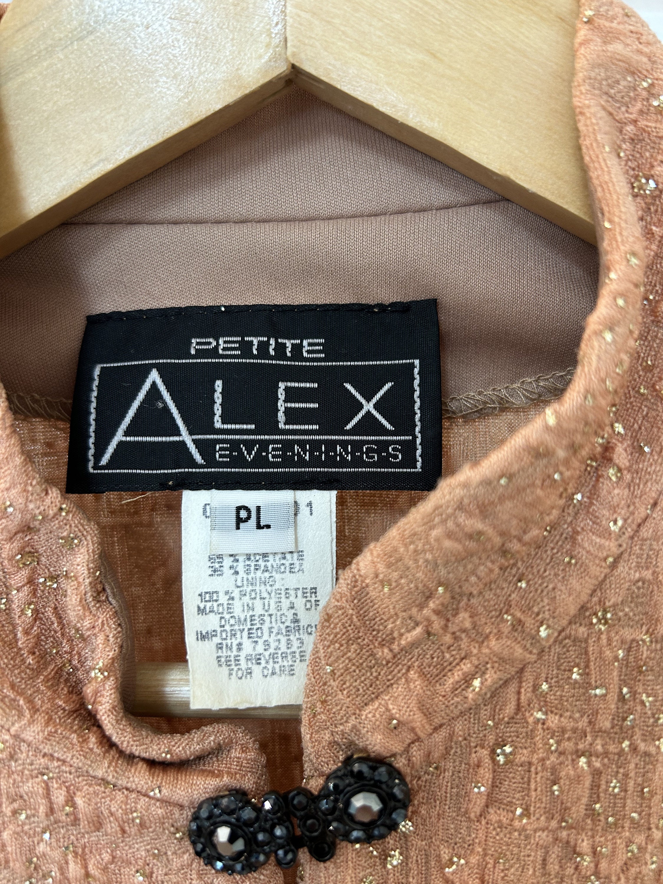 VINTAGE Alex Peach Gold Embroidered Cardigan - Etsy
