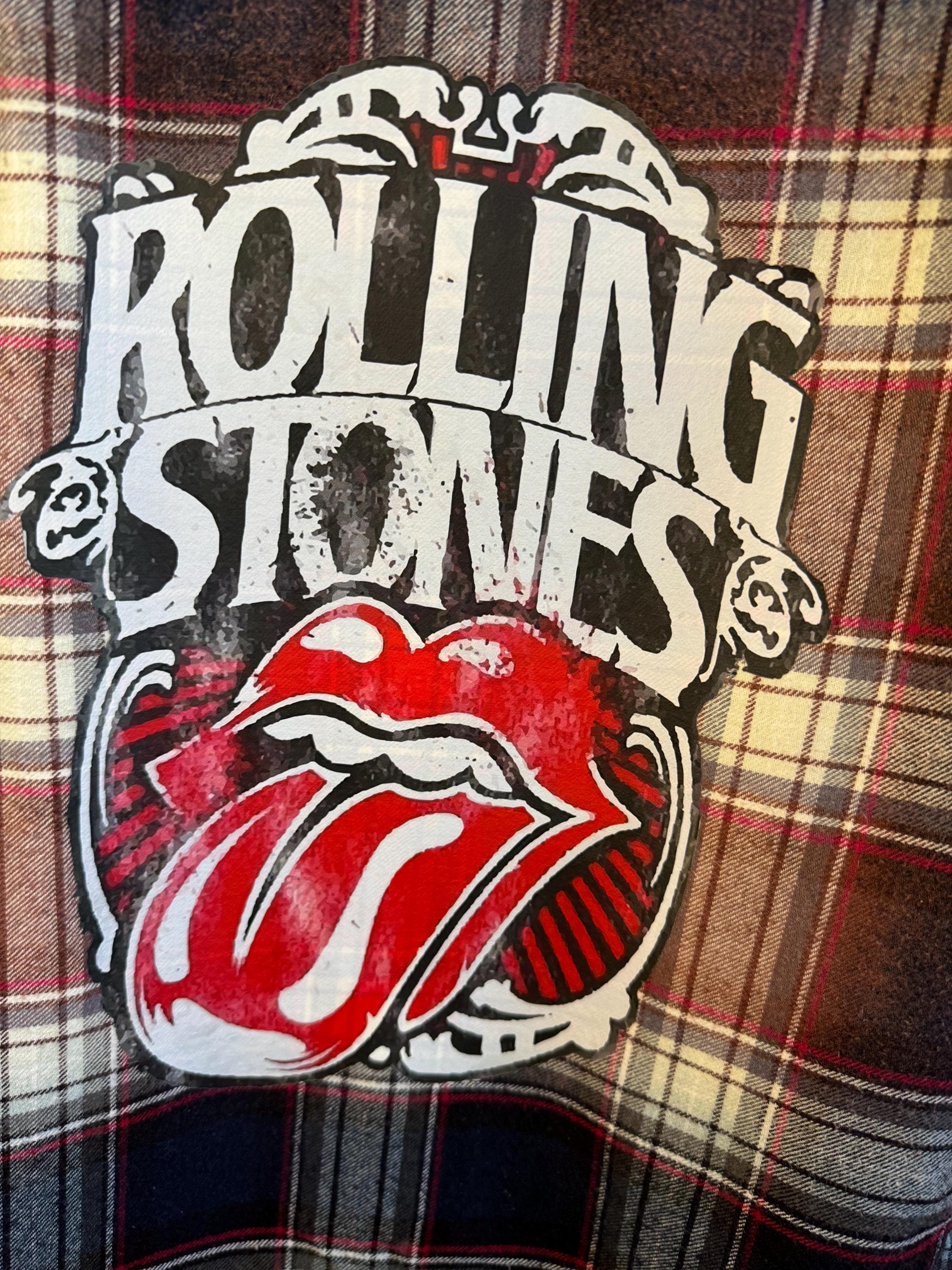 Classic Rock Bleached Distressed Flannel Rock N Roll - Etsy