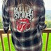 Classic Rock Bleached Distressed Flannel Rock N Roll - Etsy