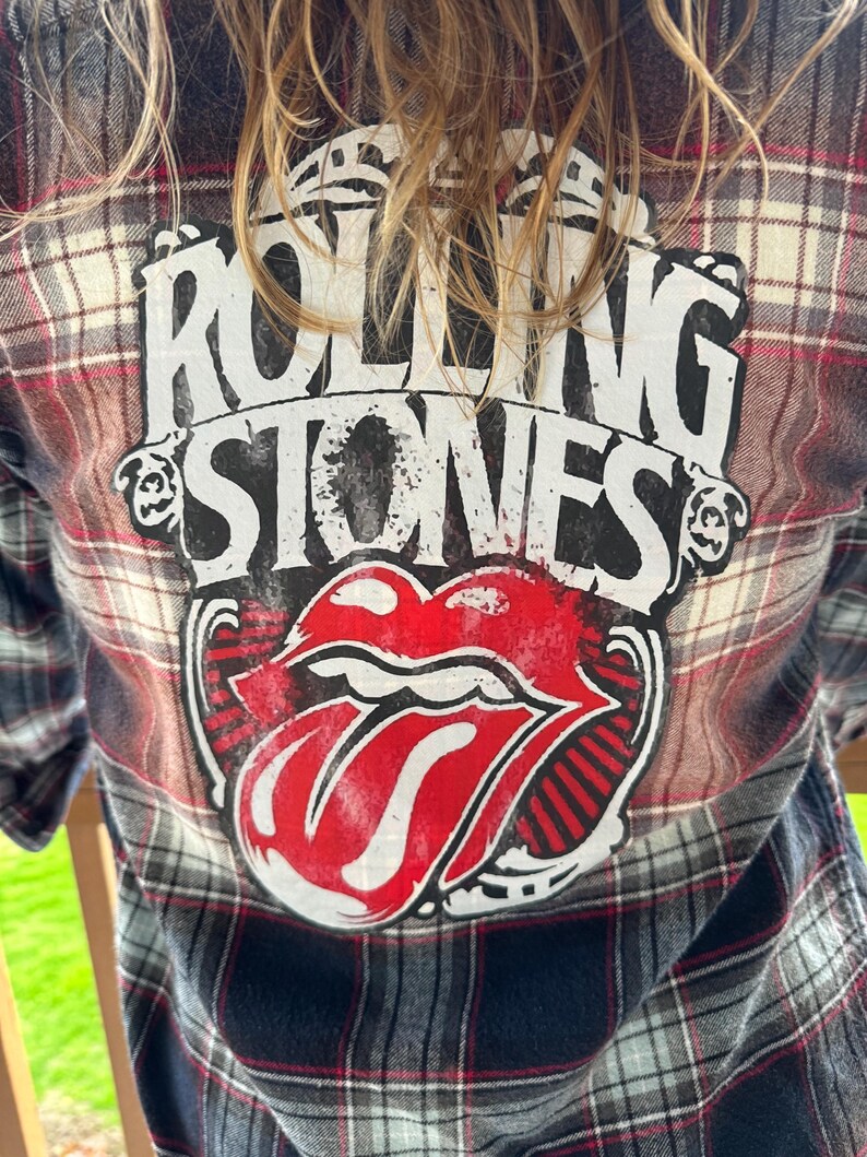 Classic Rock Bleached Distressed Flannel Rock N Roll - Etsy