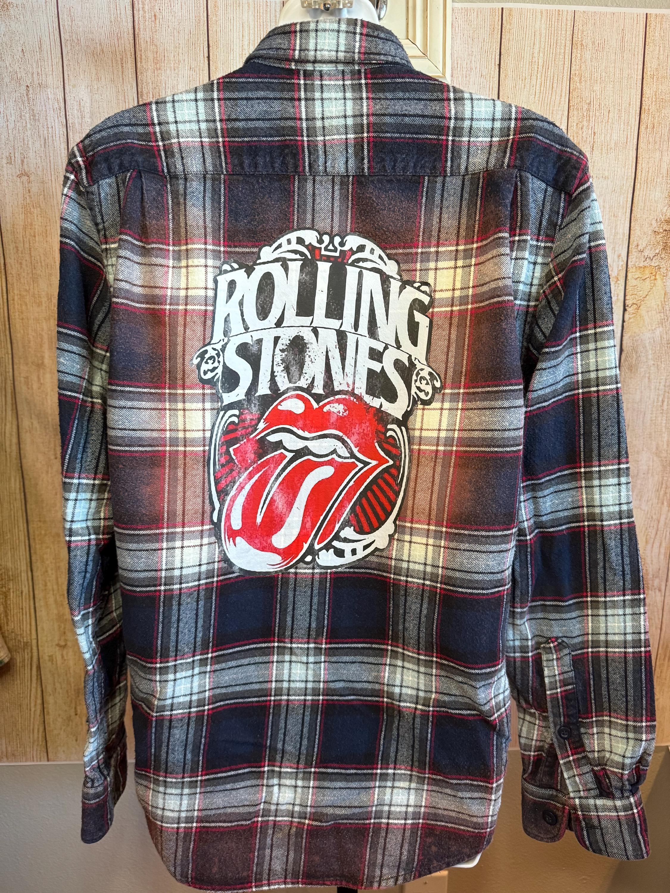 Classic Rock Bleached Distressed Flannel Rock N Roll - Etsy