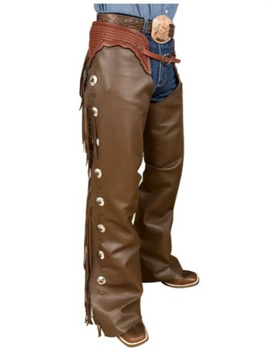Leather Chap Native American Handmade Cowboy Brown Leather - Etsy