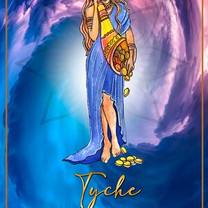 Tyche Card/greek Goddess of Luck Card/fortuna Goddess/good Luck Card ...