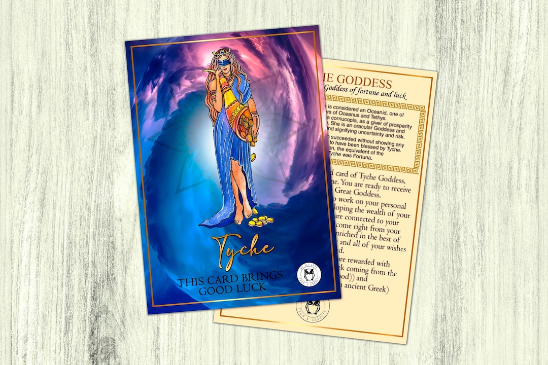Tyche Card/greek Goddess of Luck Card/fortuna Goddess/good Luck Card ...