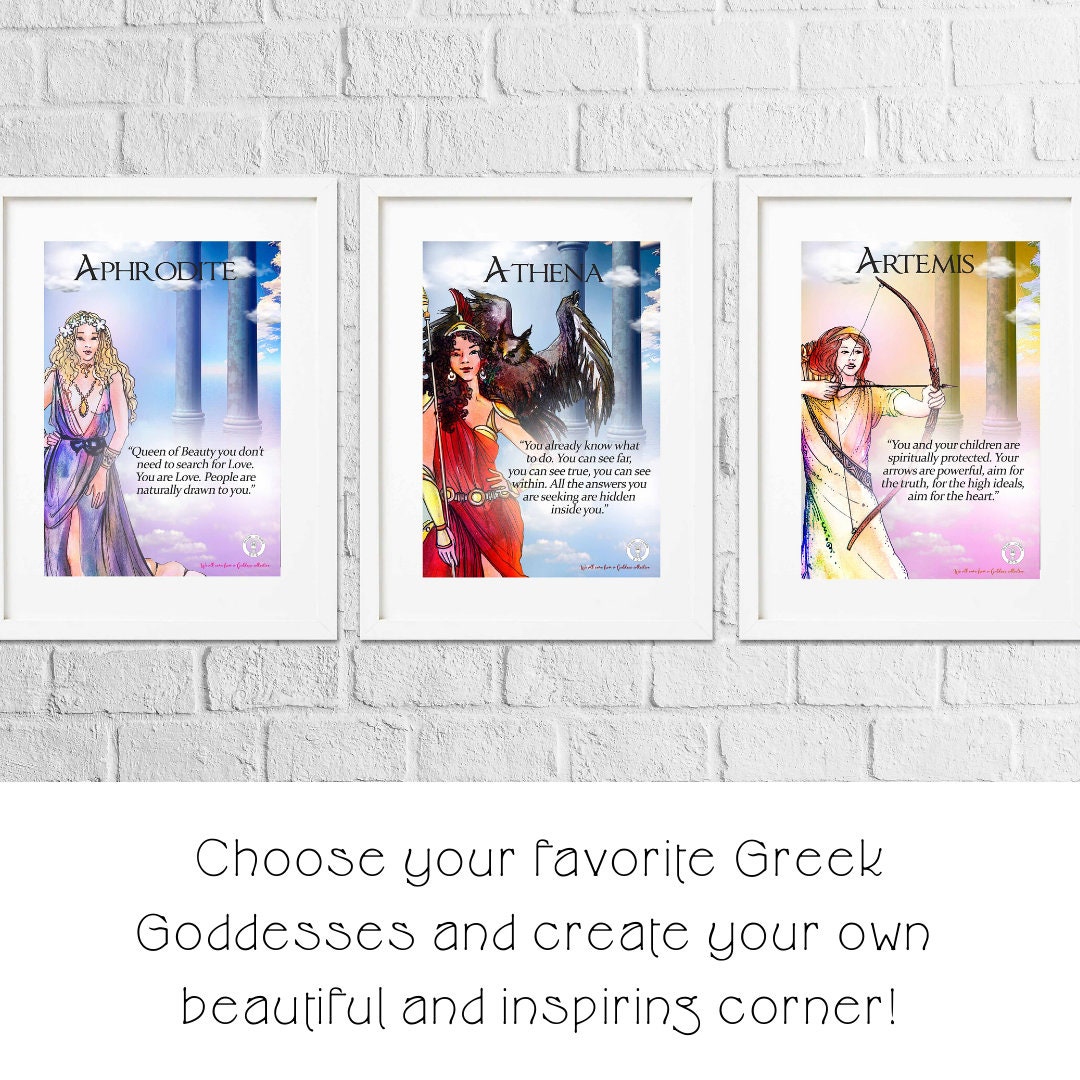 Goddess Athena Art Print/goddess of Wisdom Poster/ Greek | Etsy