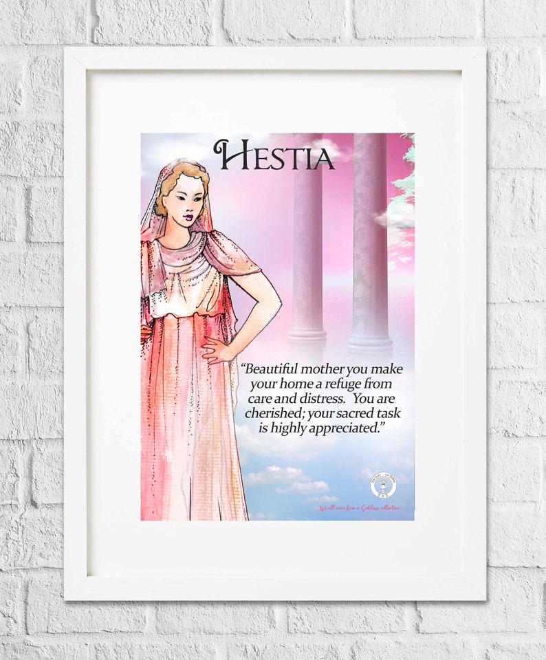Goddess Hestia Art Print/goddess of Family and Hearth/ Greek - Etsy