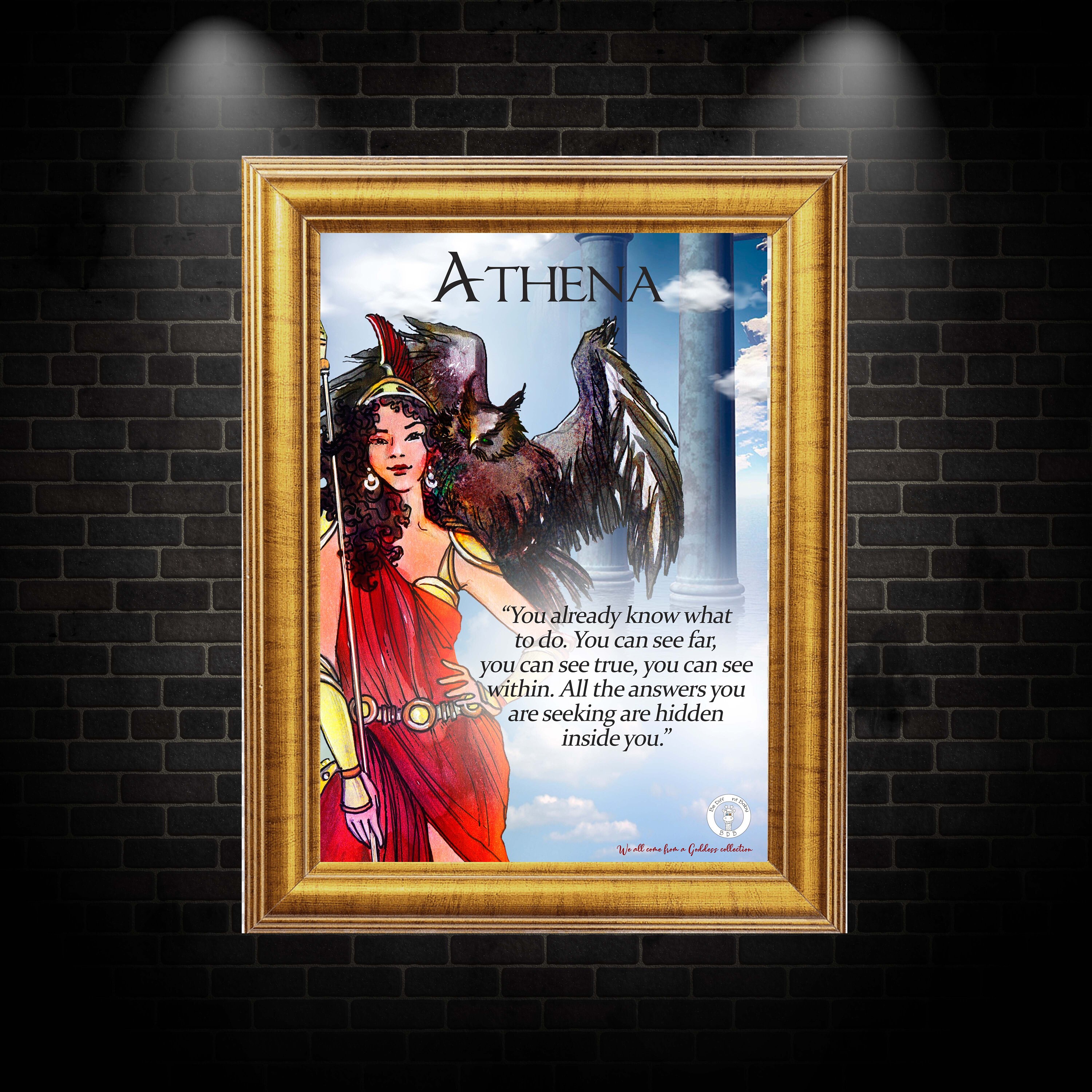 Goddess Athena Art Print/goddess of Wisdom Poster/ Greek | Etsy