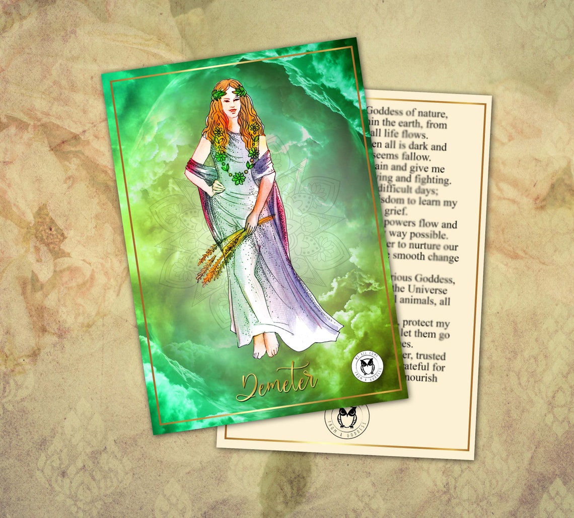 Greek Goddess Prayer Card/greek Goddess Invocation Card/hera,hestia ...