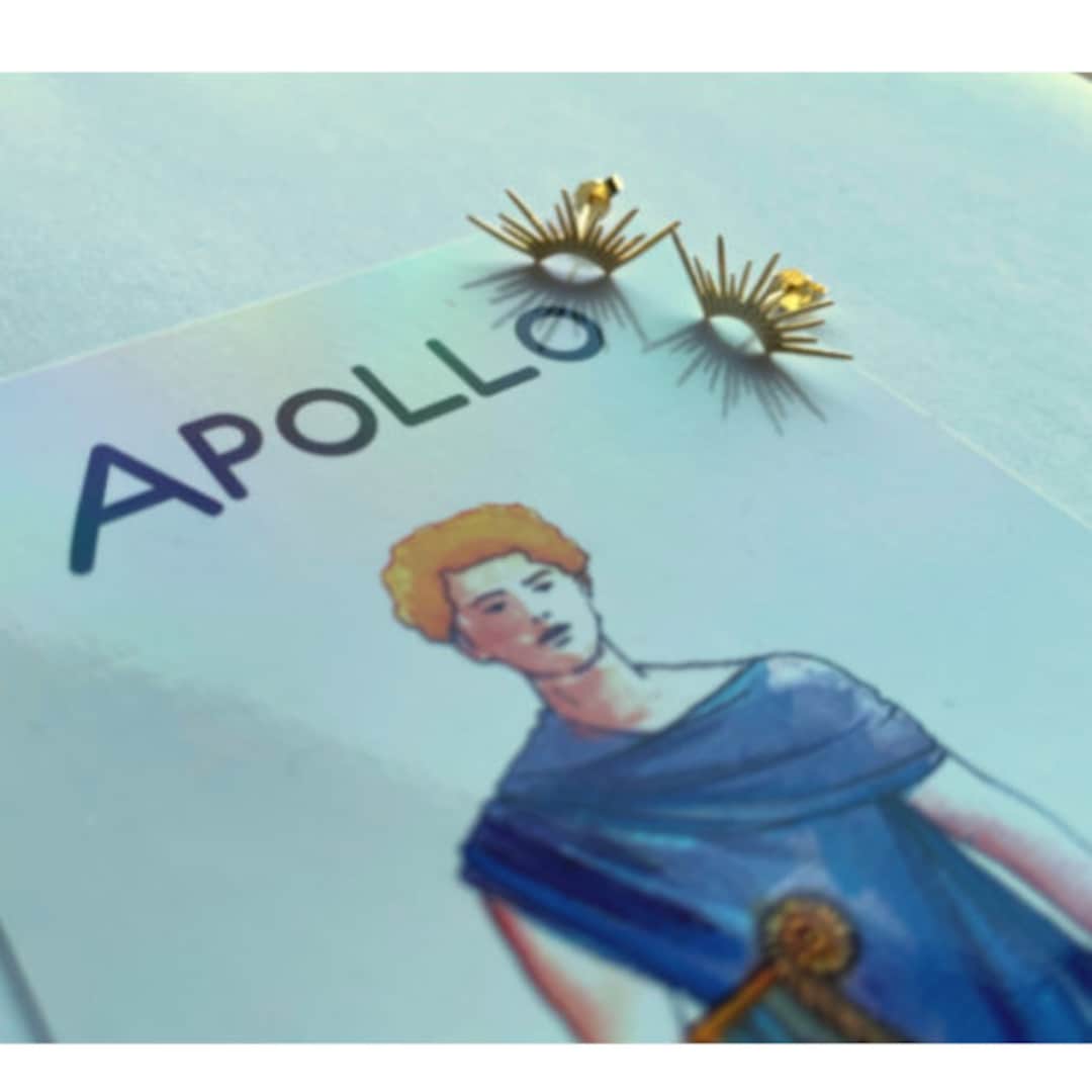 Apollo Sunrays Earrings/greek God Jewerly/god Apollo Symbol Earrings ...