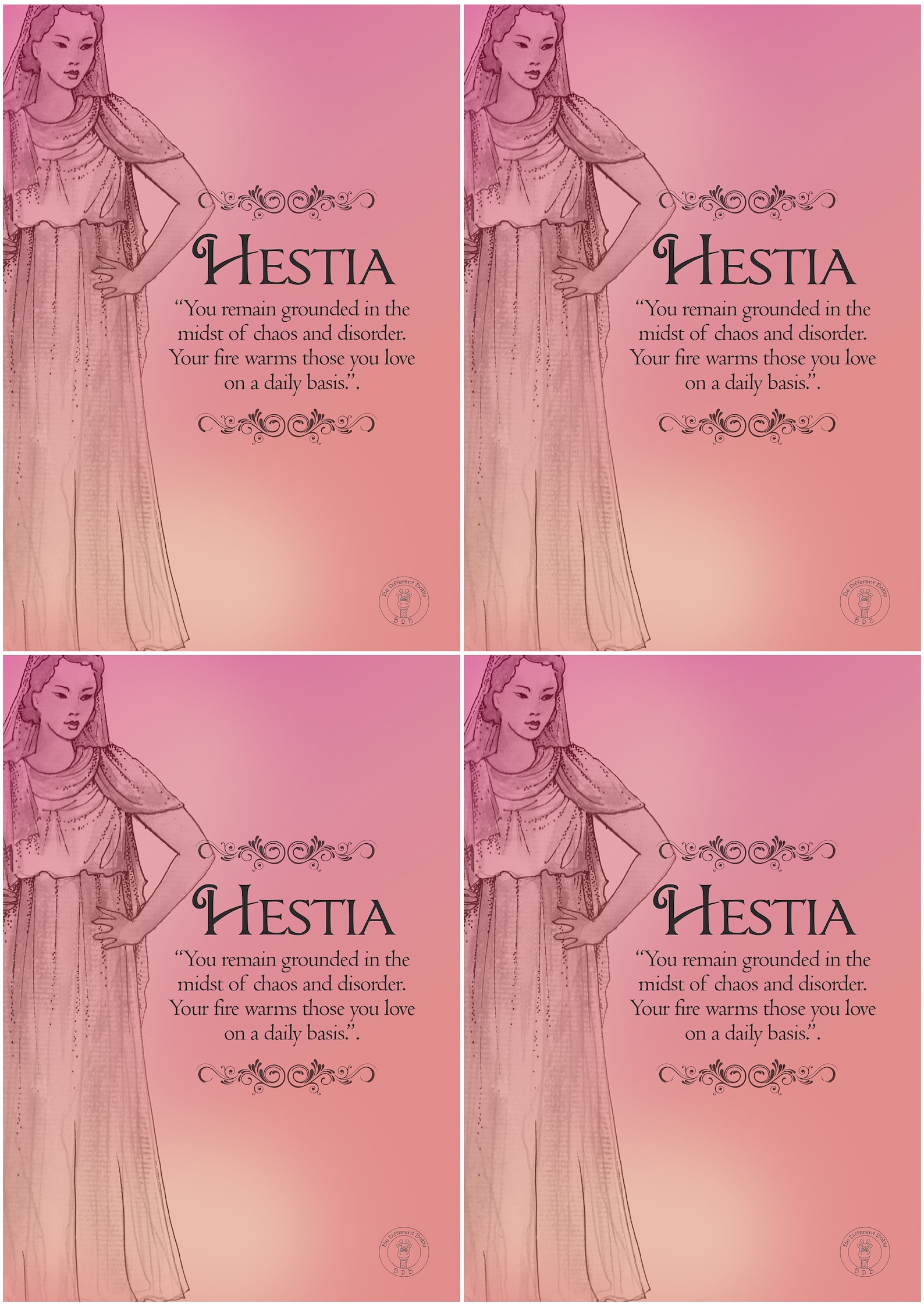 Goddess Hestia Art Print/goddess of Family and Hearth/ Greek - Etsy