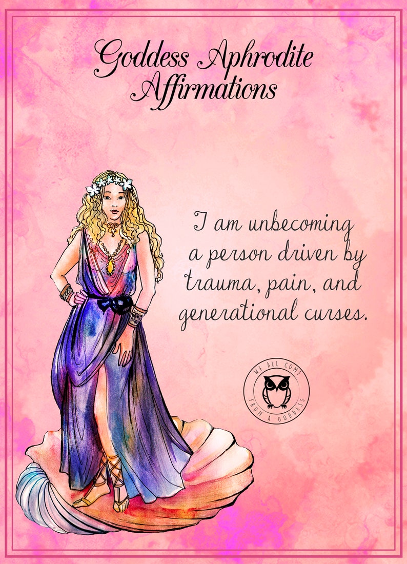 Goddess Aphrodite Affirmation Cards, 20 Different Messages/connect With ...