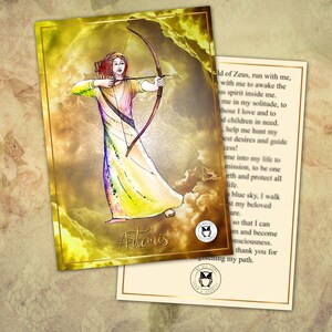 Greek Goddess Prayer Card/greek Goddess Invocation Card/athena,artemis ...