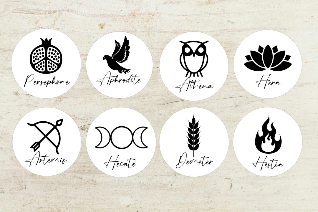 Greek Goddess Symbols/ Digital Download/ 8 Greek Goddess Symbols Ready ...