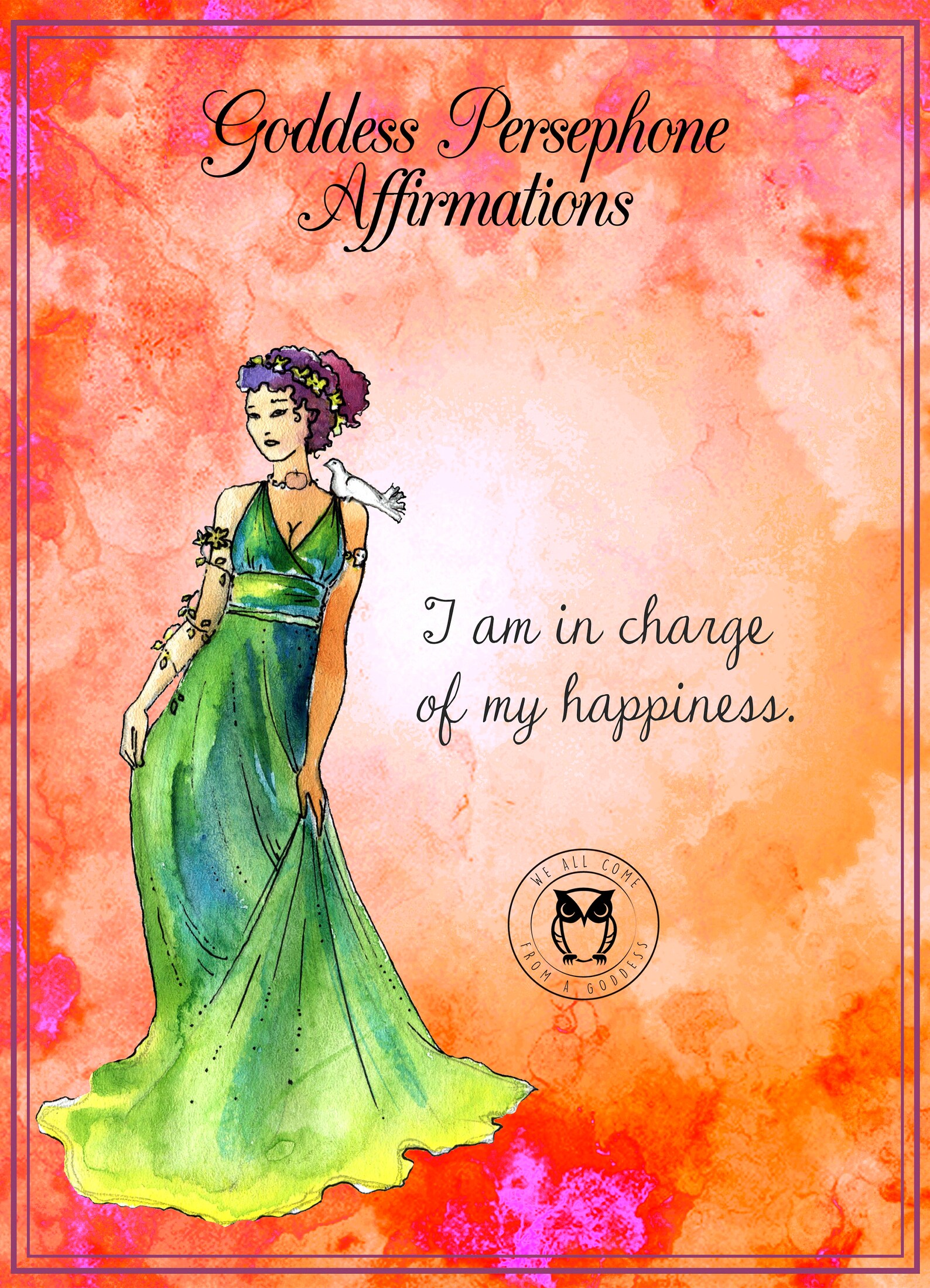 Goddess Persephone Affirmation Cards, 20 Different Messages/connect ...