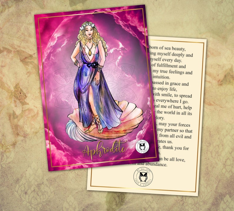 Greek Goddess Prayer Card/greek Goddess Invocation | Etsy