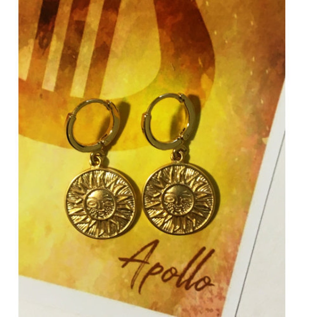 God Apollo Earrings/greek God Jewerly/god Apollo Symbol Earrings, Sun ...
