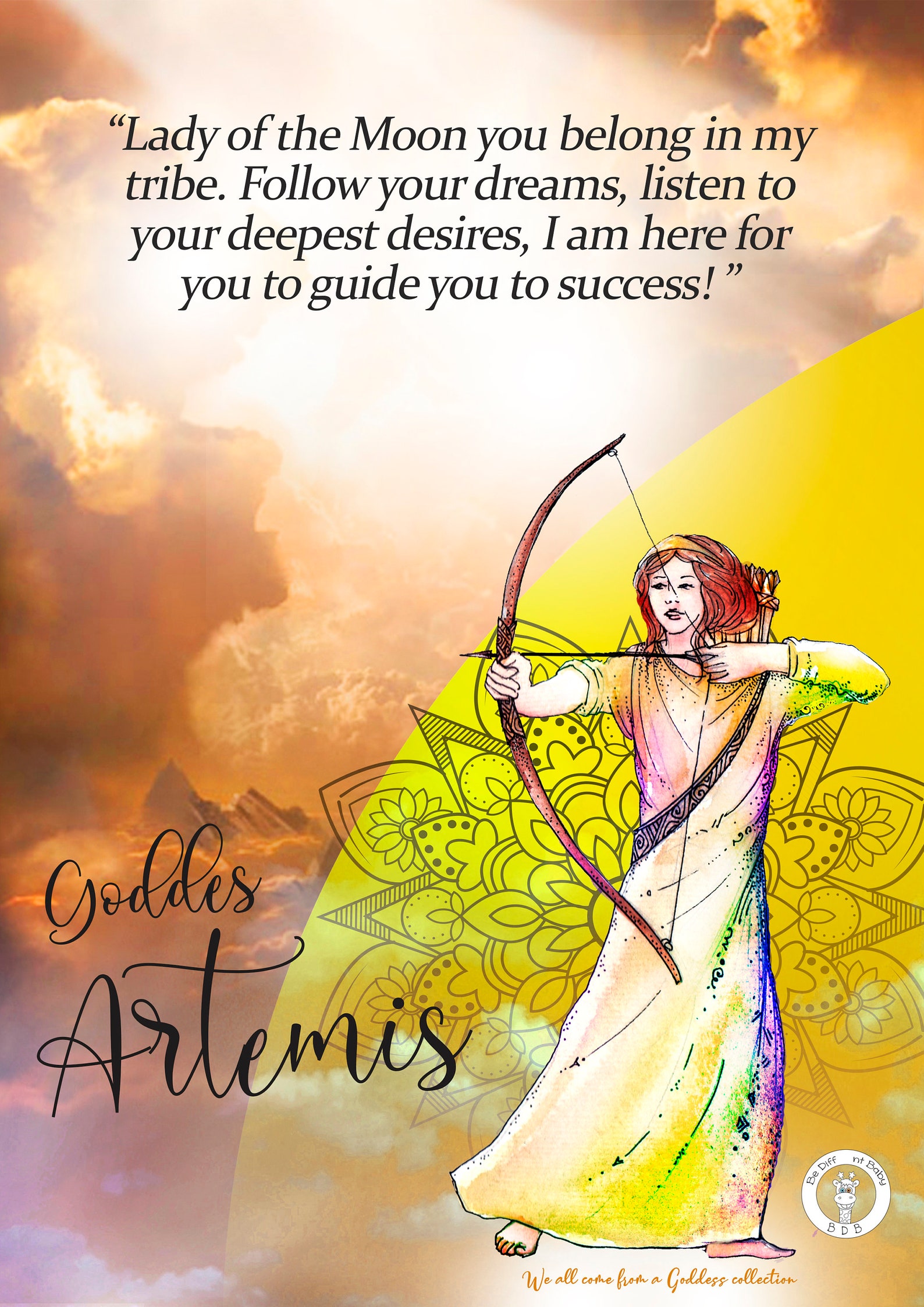 Goddess Artemis Art Print/goddess of Nature Poster/ Greek - Etsy