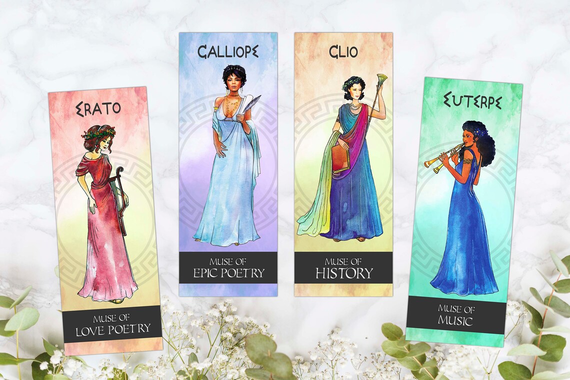 Nine Muses Bookmarks/9 bookmarks with each Muse and and a | Etsy