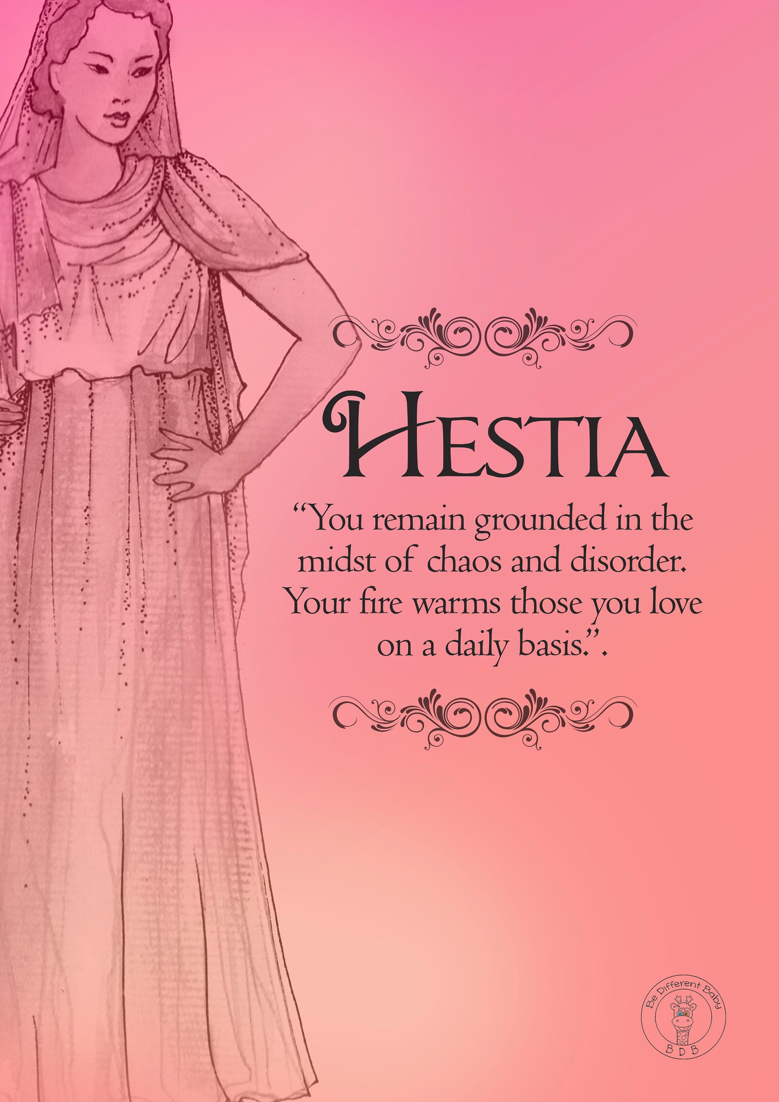 Goddess Hestia Art Print/goddess of Family and Hearth/ Greek - Etsy