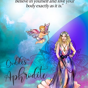 Goddess Aphrodite Art Print/goddess of Beauty and Love Poster/ Greek ...