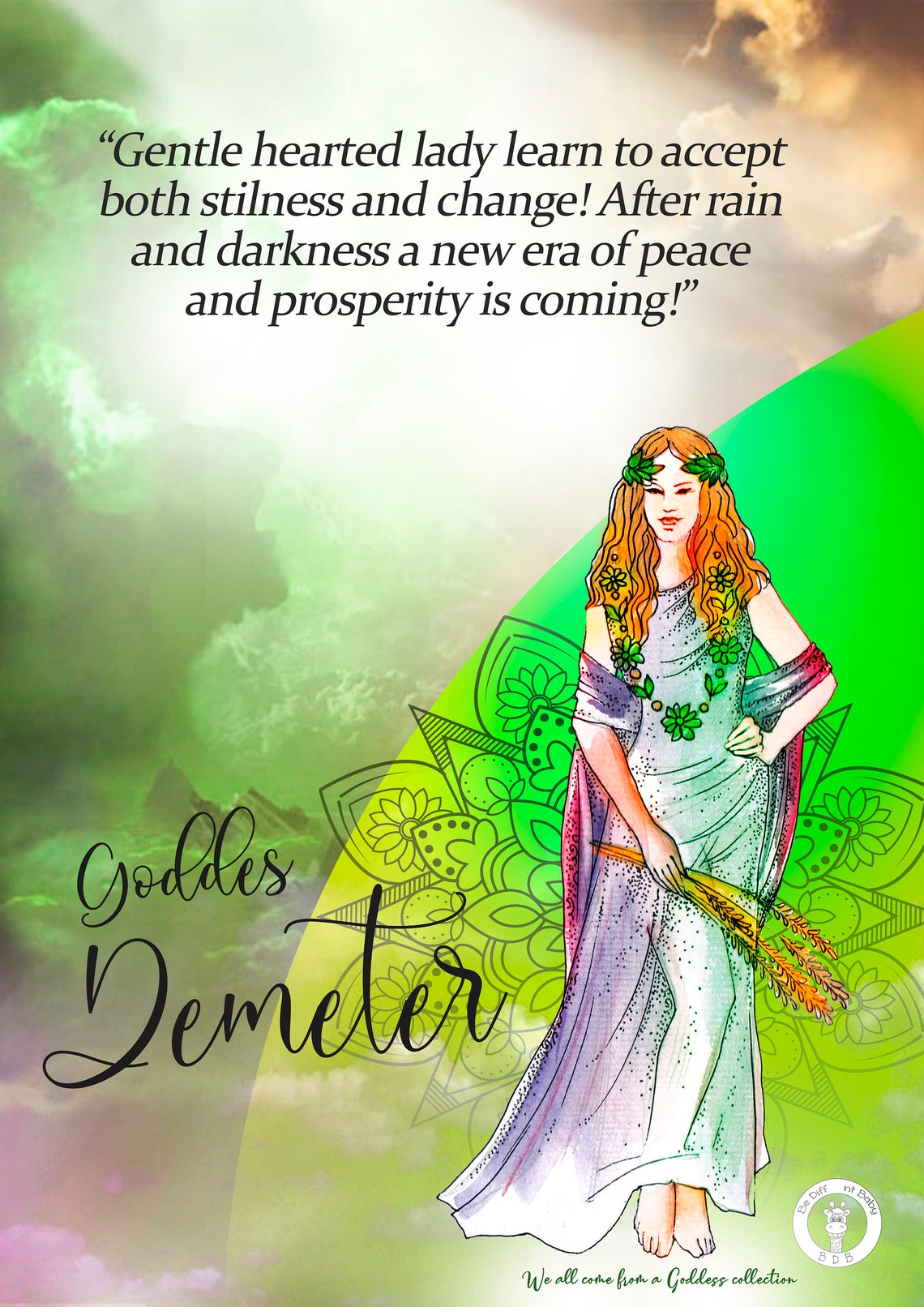 Goddess Demeter Art Print/goddess of Agriculture and - Etsy