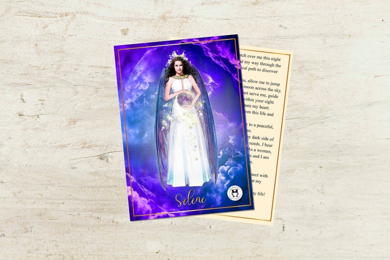 Selene Prayer Card/goddess Selene Invocation Card/goddess of the Moon ...