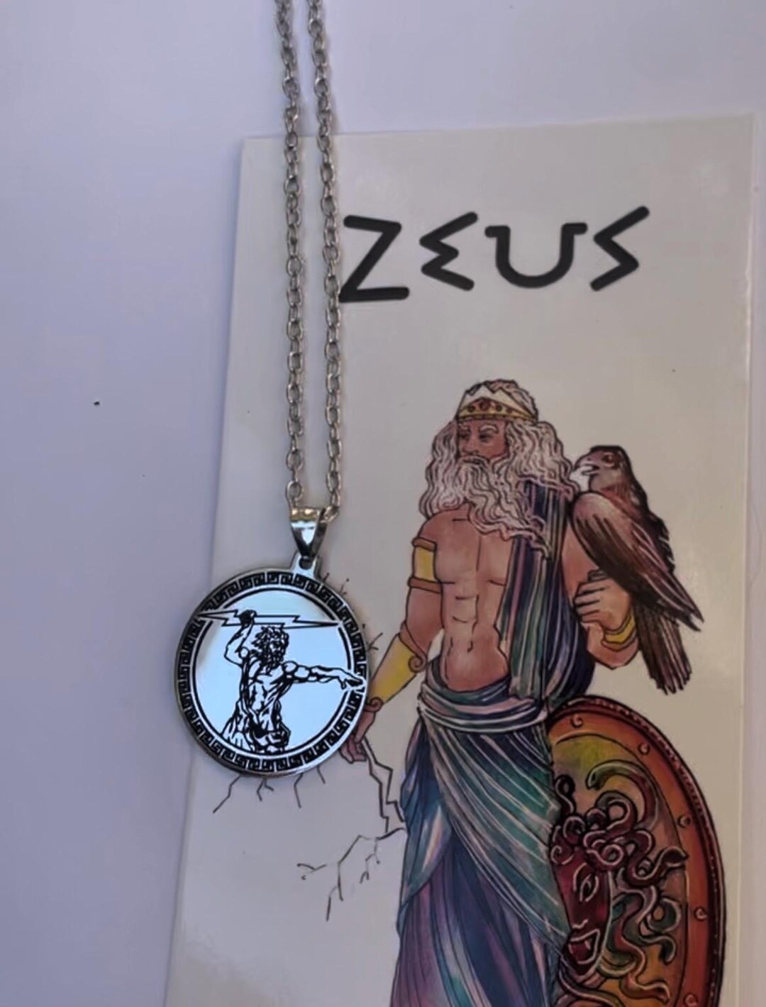 God Zeus Necklace/ King of Gods Necklace/ Stainless Steel Zeus Necklace ...