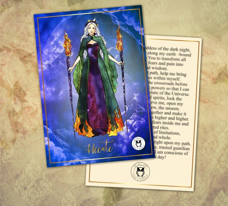 Greek Goddess Prayer Card/greek Goddess Invocation | Etsy