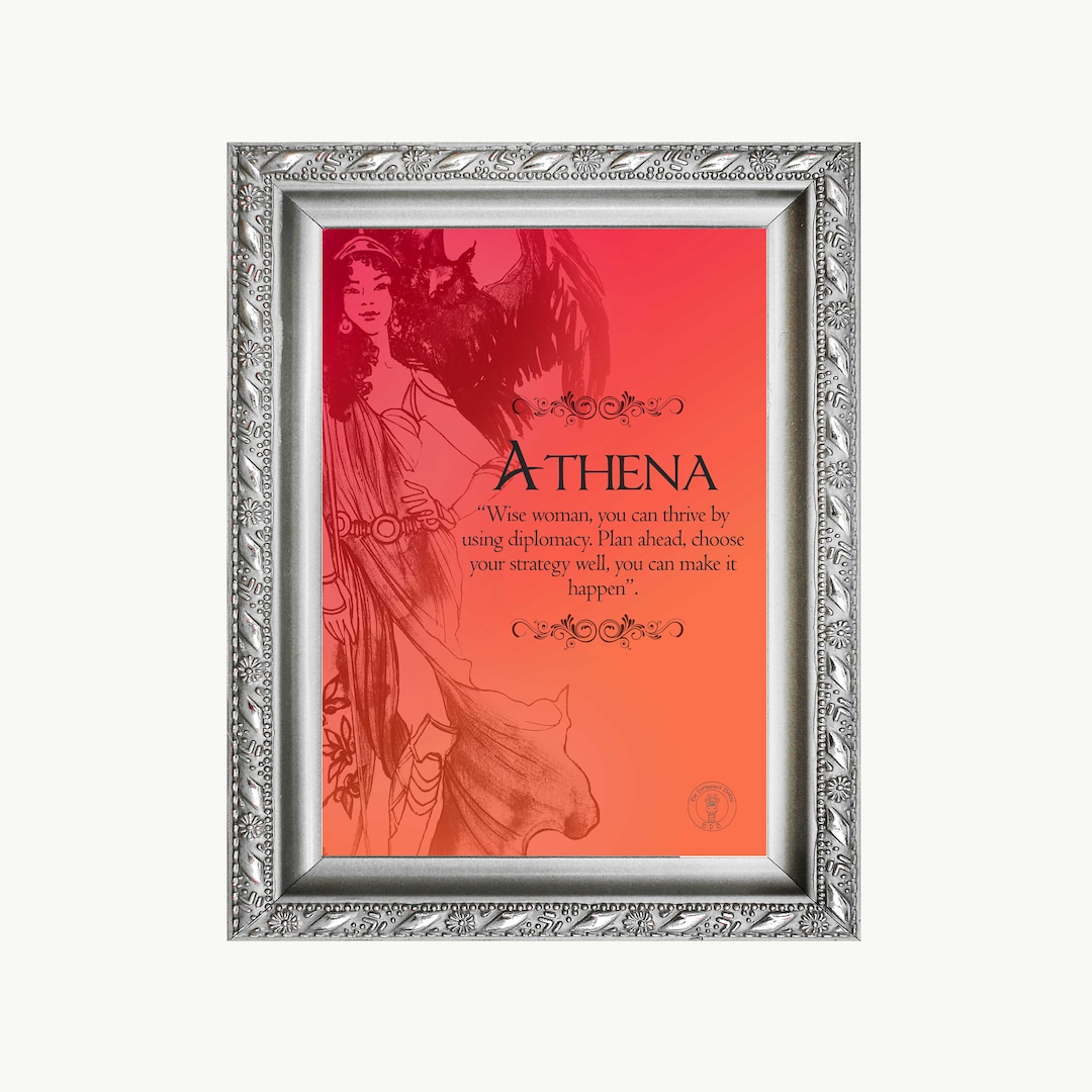 Goddess Athena Art Print Goddess Of Wisdom Poster Greek Goddess Athena