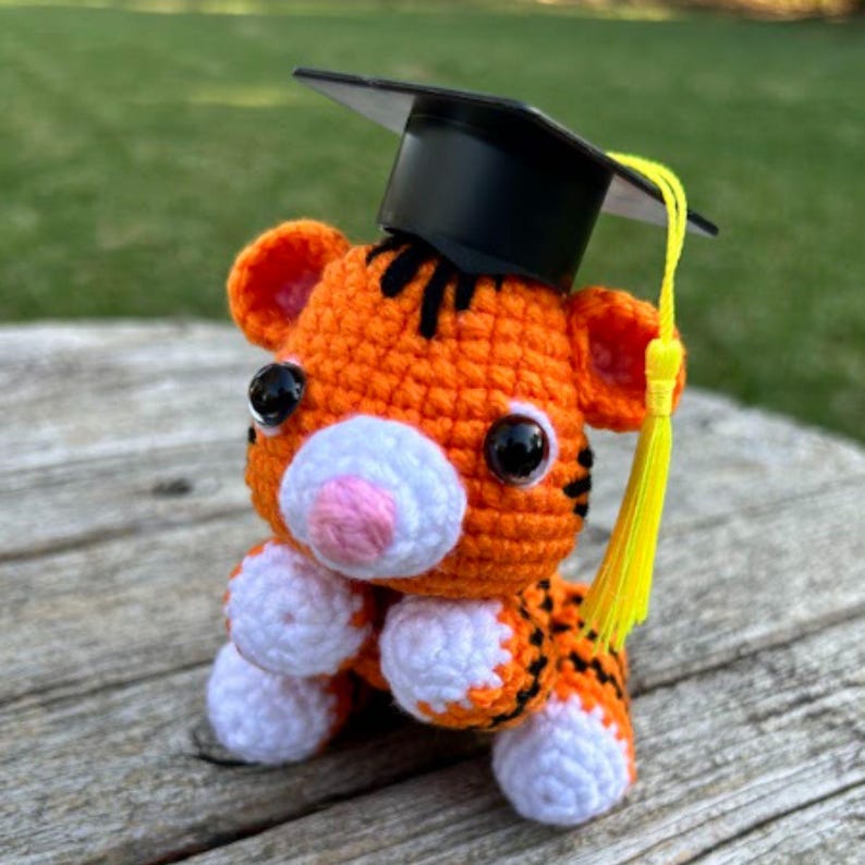 Cute Tiger the Tigger Amigurumi Crochet Doll, Key Chain, Graduation Gift | Physical Item - Etsy