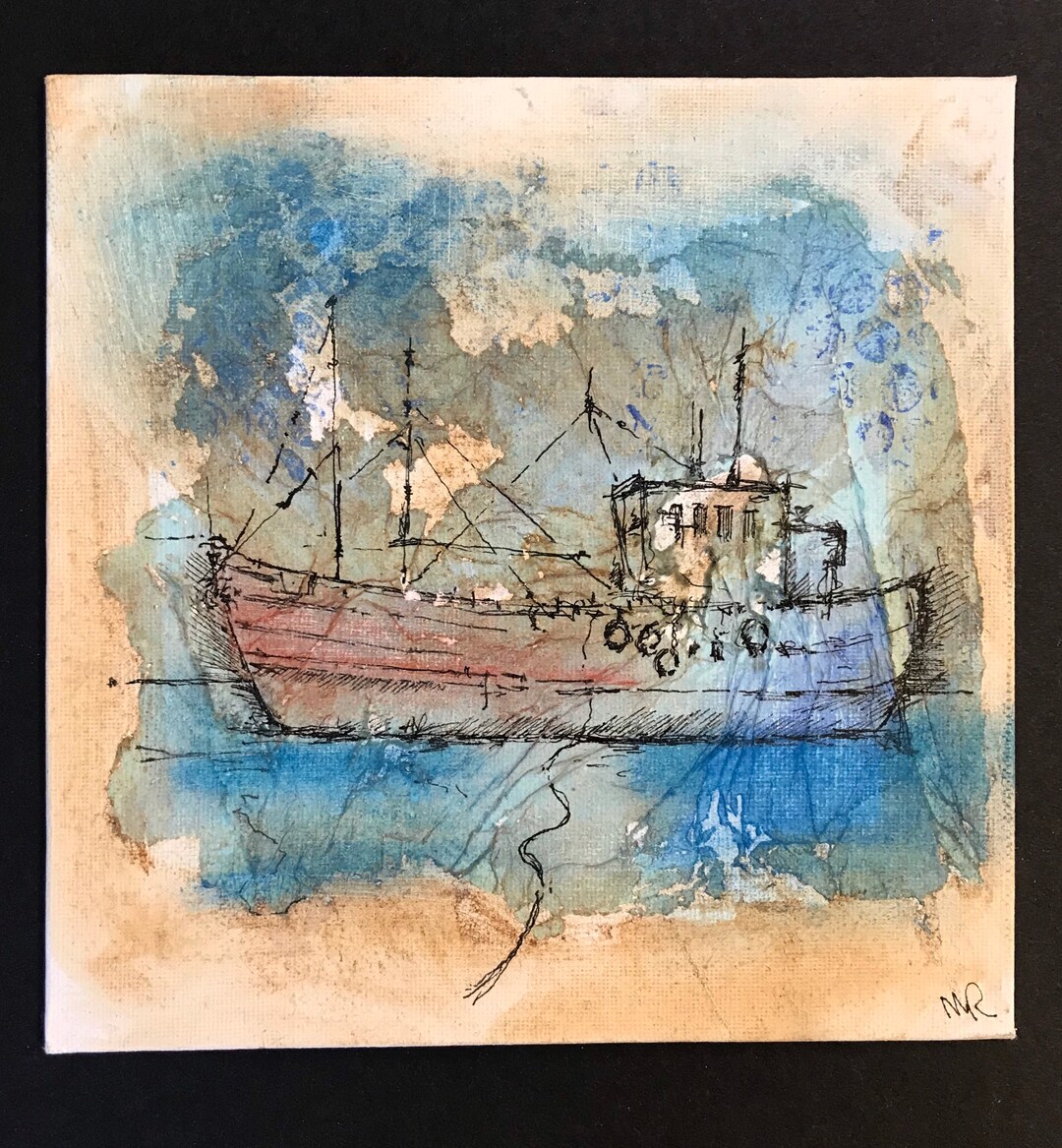 Red Trawler Barry Island Old Harbour - Etsy