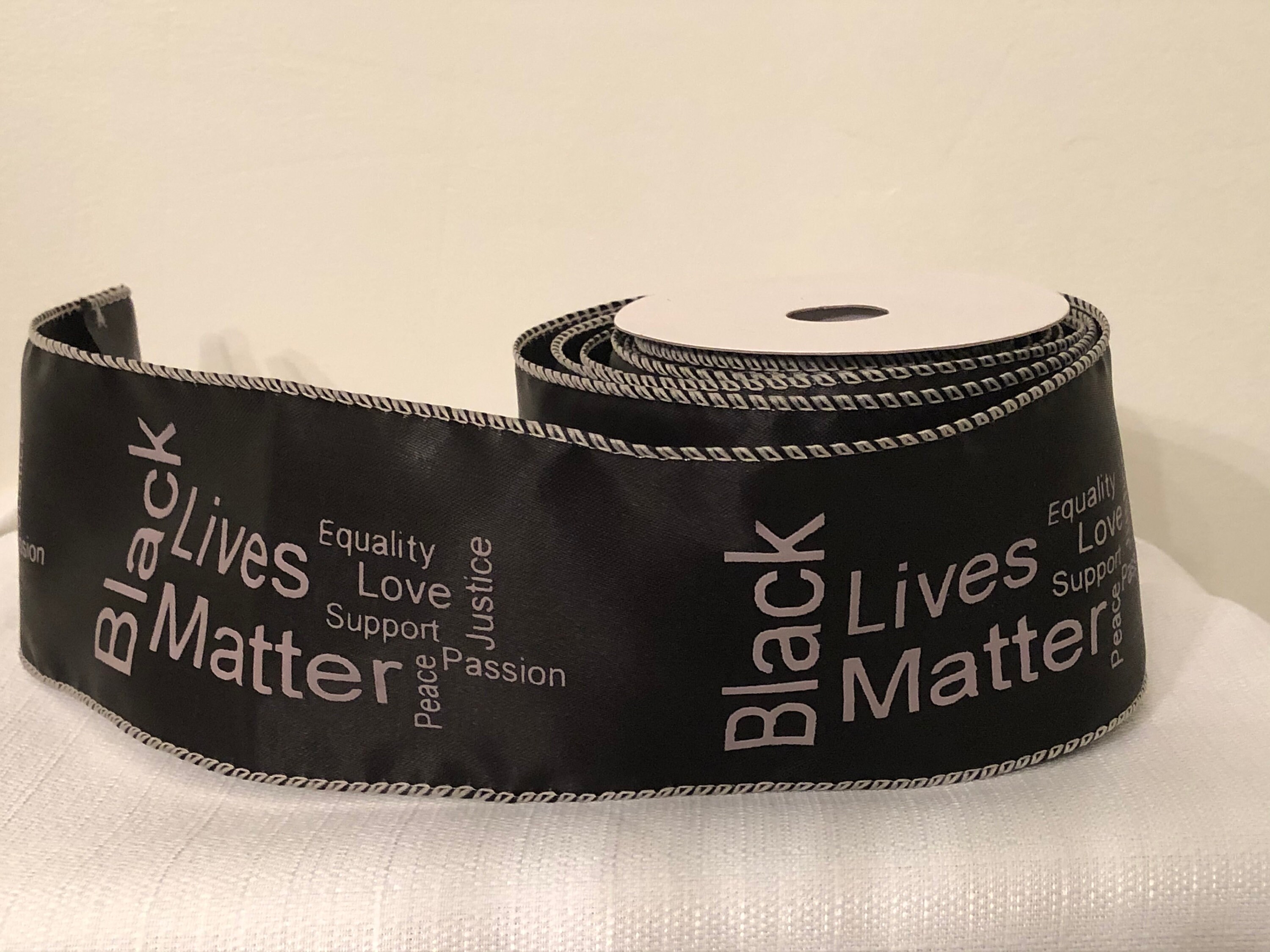 Black Lives Matter Satin Wired Ribbon 10 Yards by 3 Inches, Black ...