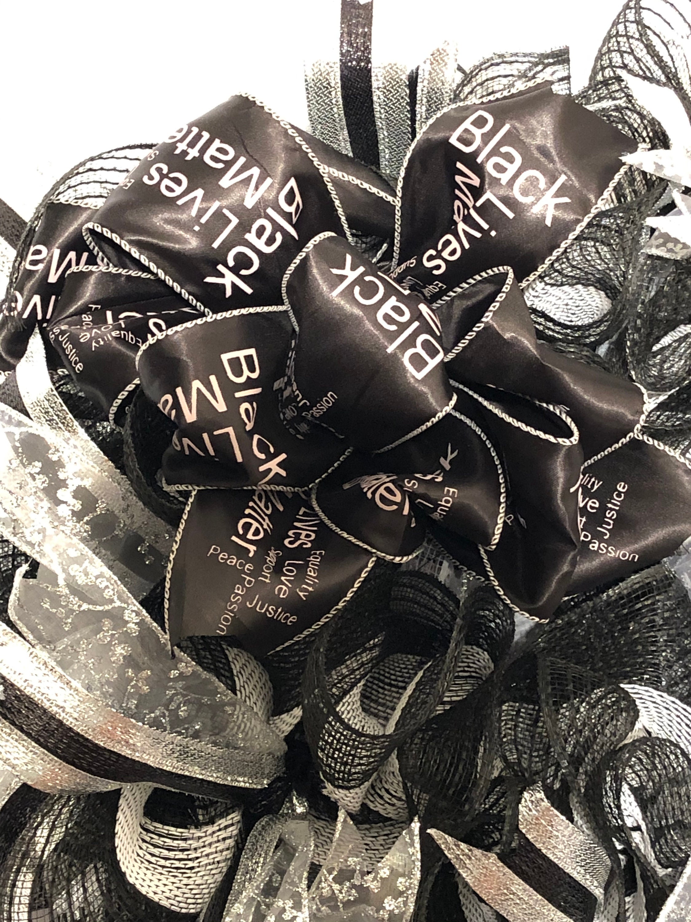 Black Lives Matter Satin Wired Ribbon 10 Yards by 3 Inches, Black ...