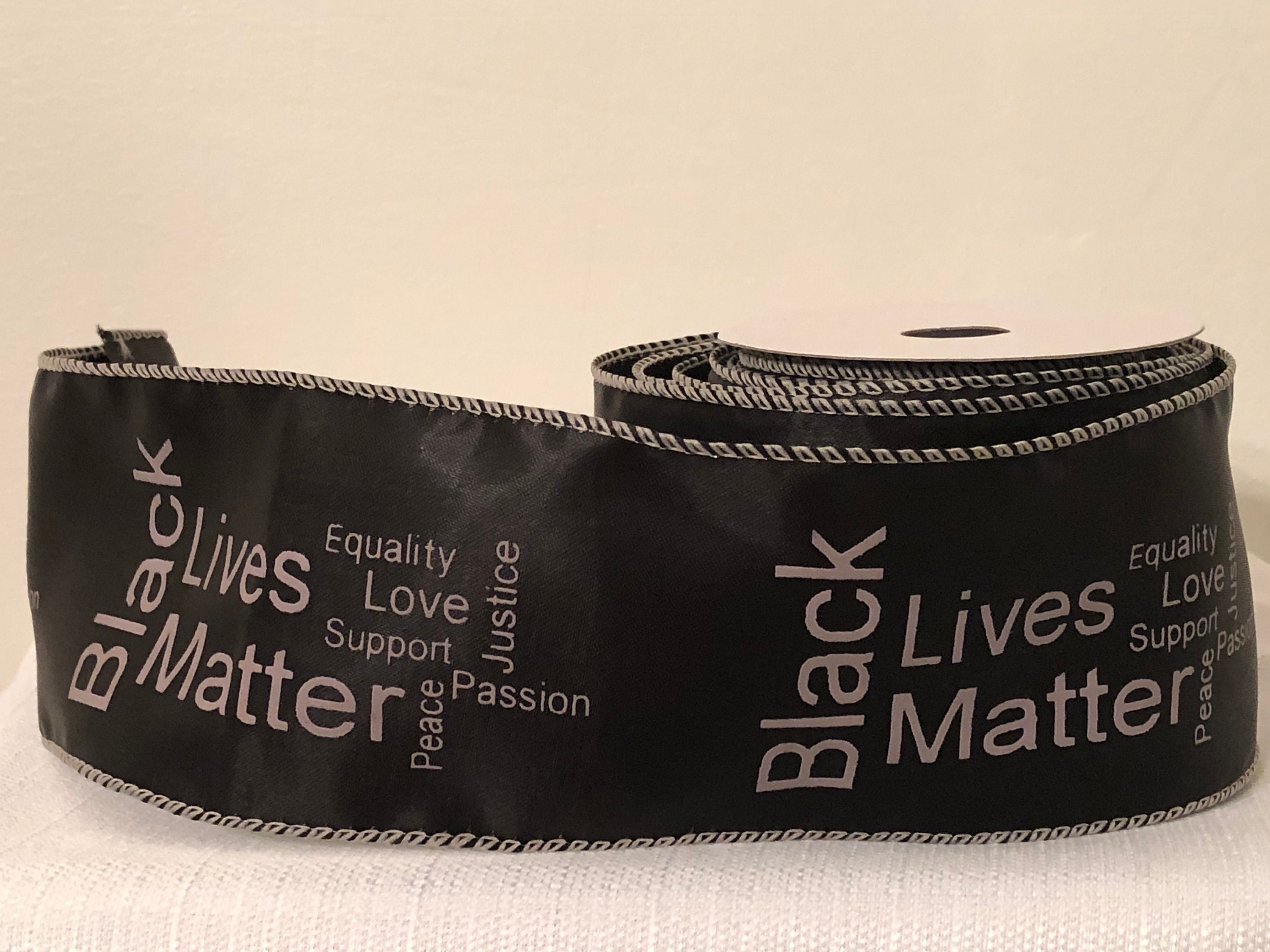 Black Lives Matter Satin Wired Ribbon 10 Yards by 3 Inches, Black ...