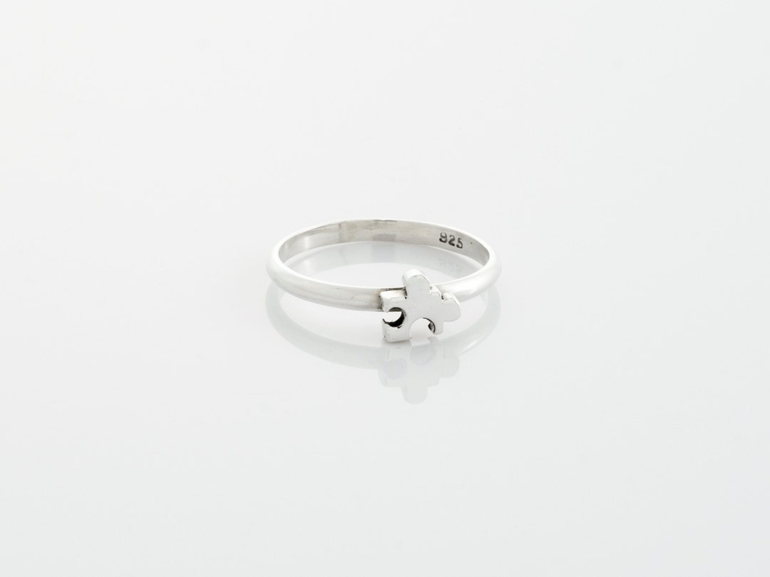 Sterling Silver Tiny Puzzle Ring, Autism Ring, Dainty Puzzle Ring ...