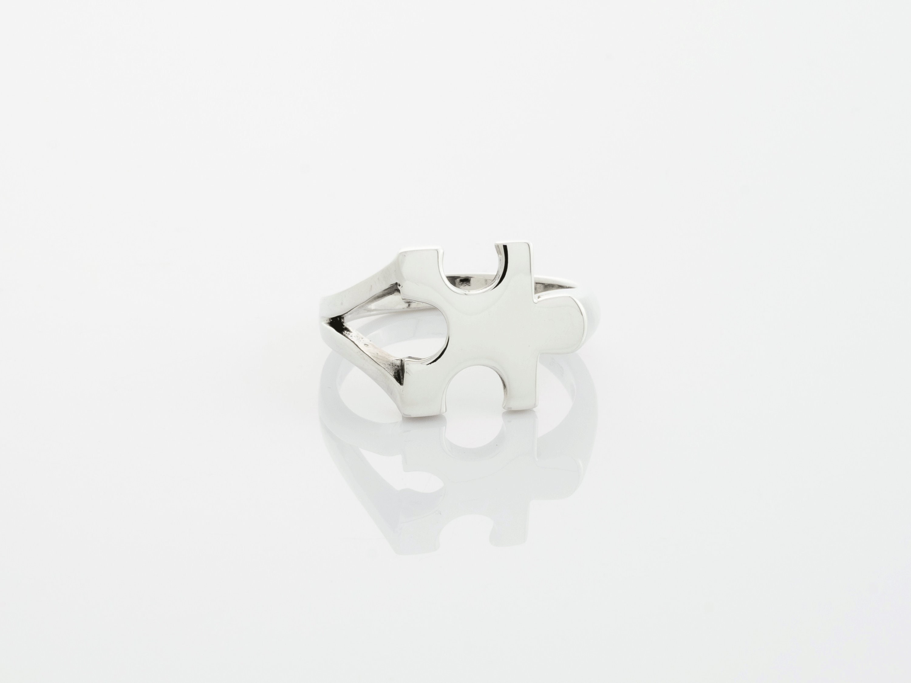 Sterling Silver Large Puzzle Ring, Autism Ring, Dainty Puzzle Ring ...
