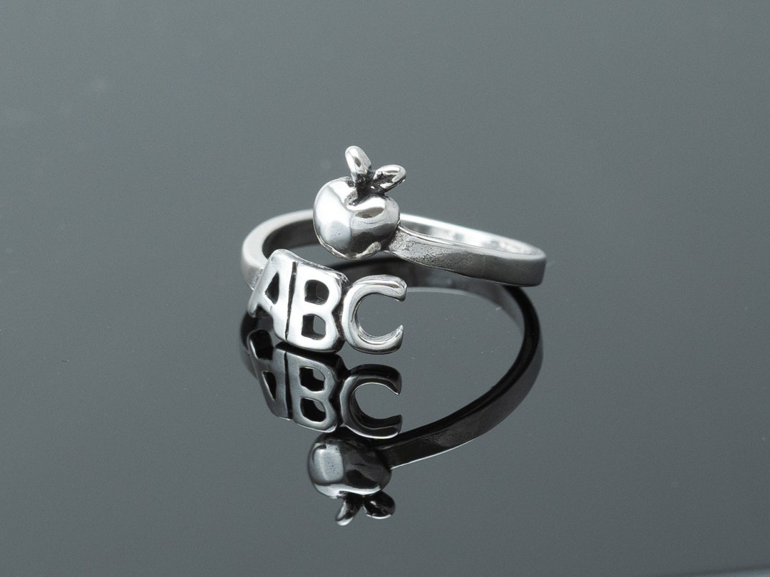 Teacher Ring, Best Teacher Gift, Apple Teach Ring, Teacher Graduation ...