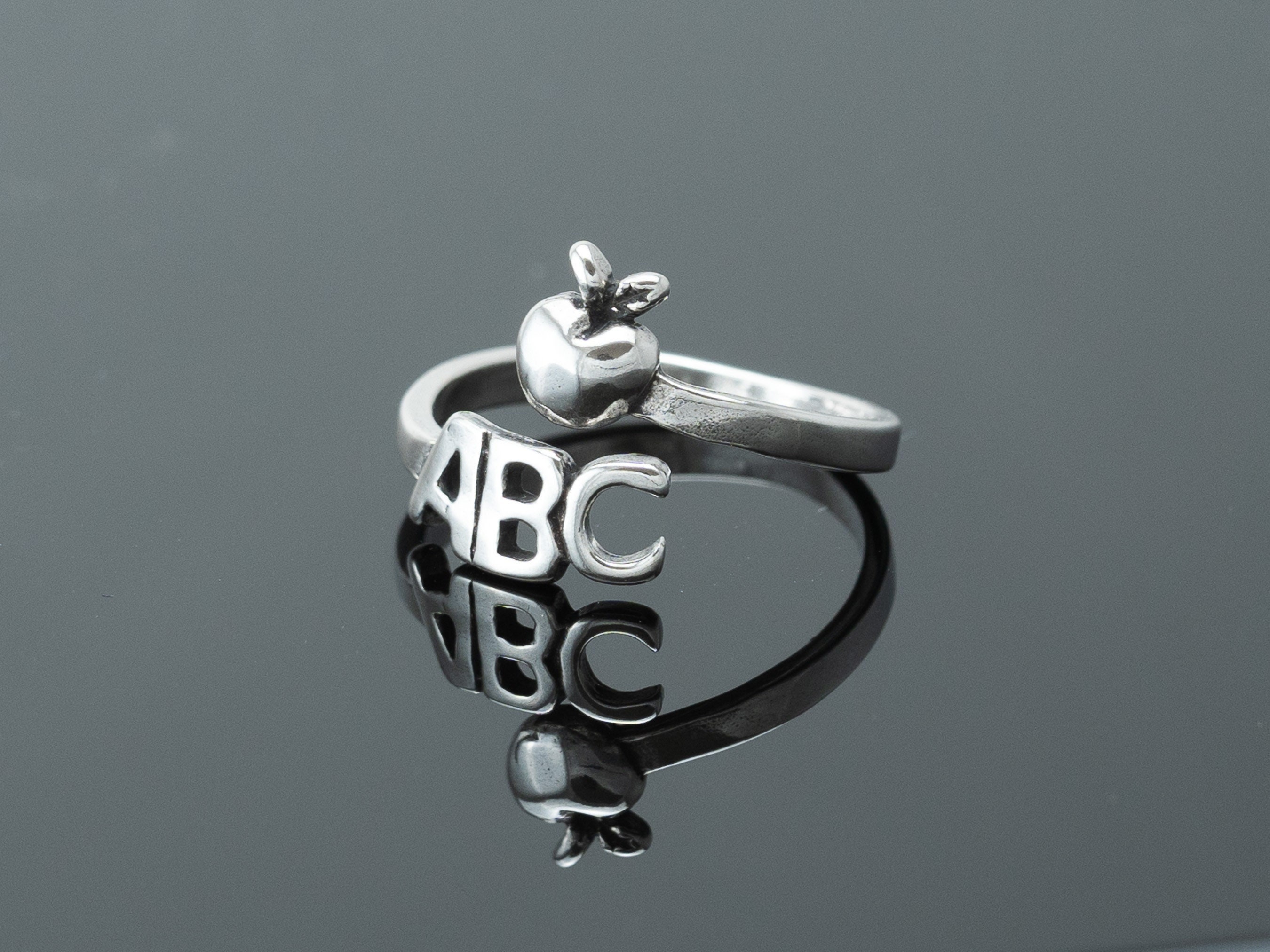 Teacher Ring, Best Teacher Gift, Apple Teach Ring, Teacher Graduation ...