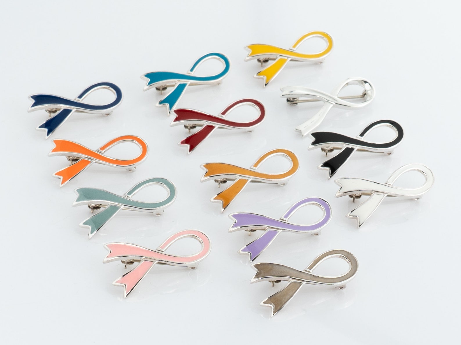 Blue Enamel Sterling Silver Awareness Ribbon Pin, Colon Cancer ...