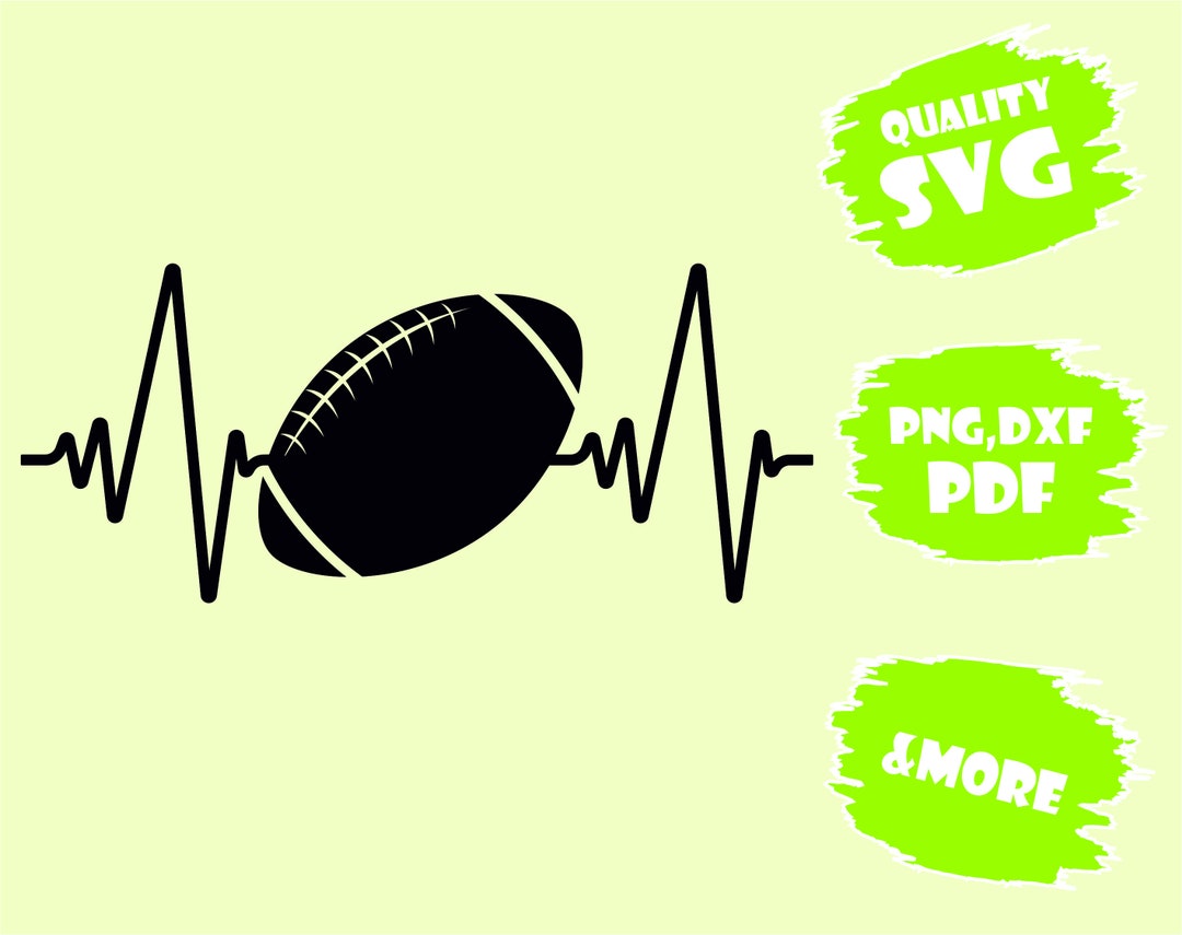 Football Heartbeat,svg,pdf,eps,dxf,png - Etsy