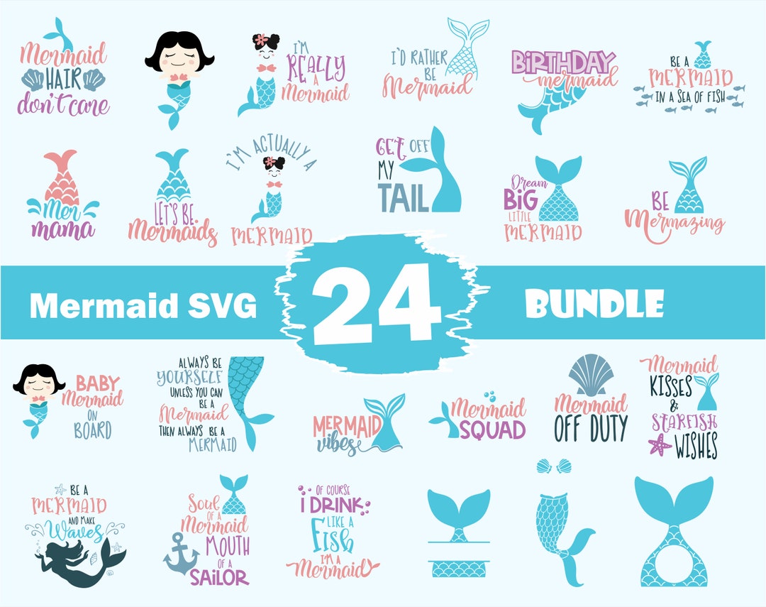 Mermaid Bundle,svg,pdf,eps,dxf,png - Etsy