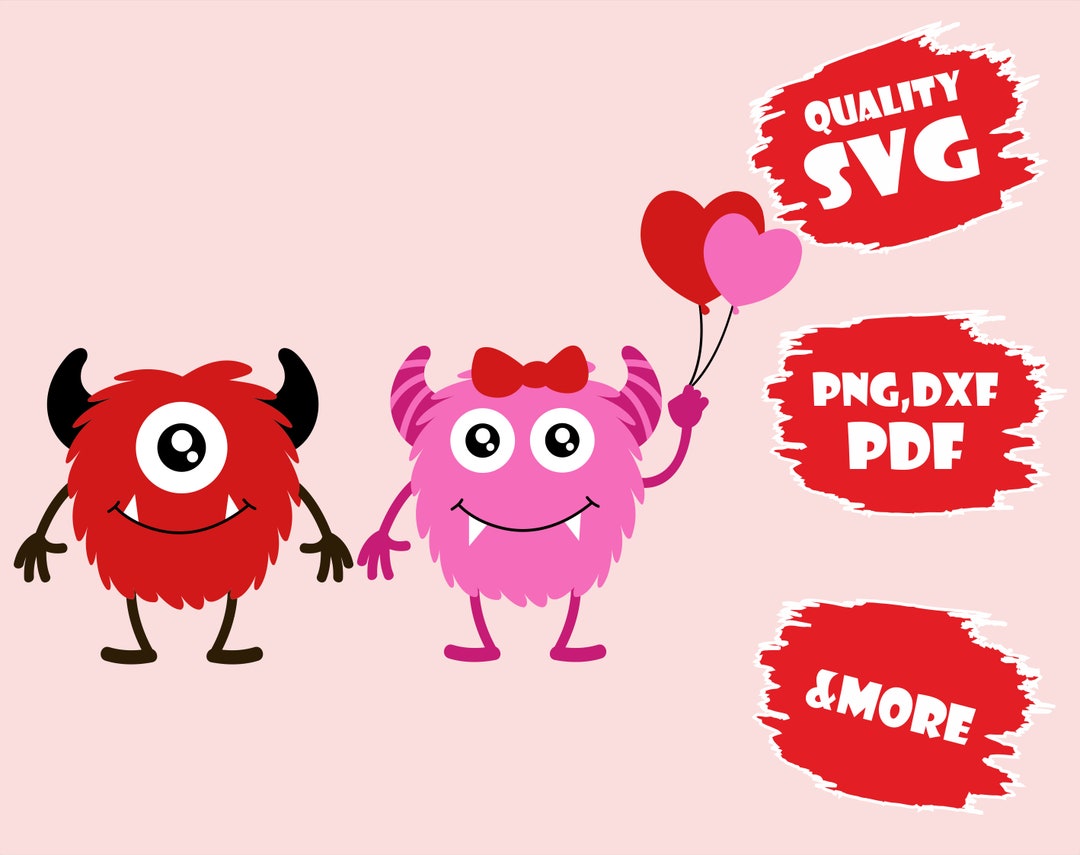 Valentin Monsters ,svg,pdf,eps,dxf,png - Etsy