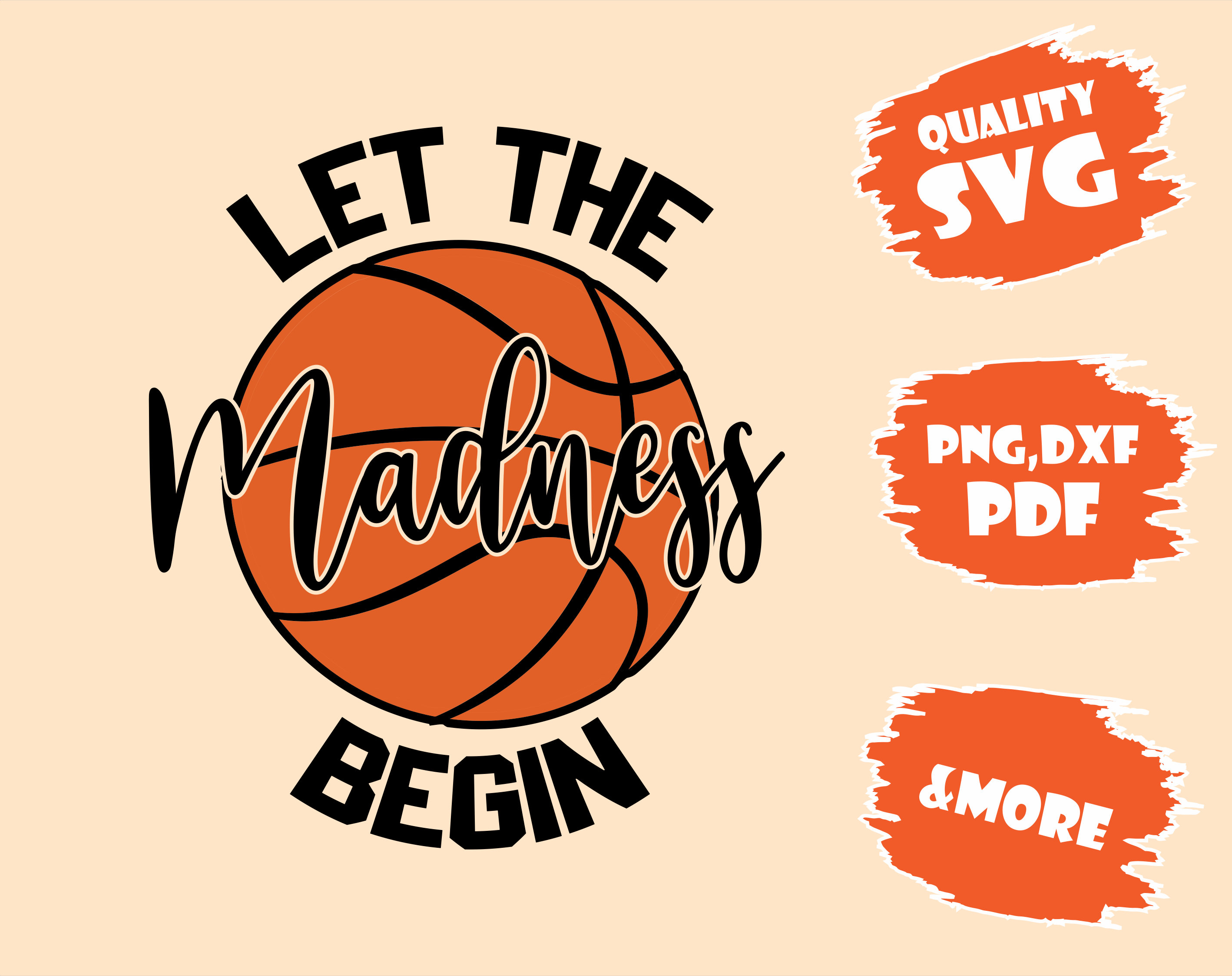 Let the Madness Beginbasketball SVG Basketball Clipart - Etsy
