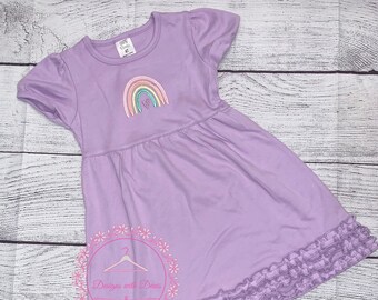 Rainbow Ruffle Dress | Etsy