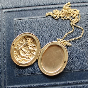 Extra Large Oval Vintage Brass Locket With Repousse Flowers - Etsy