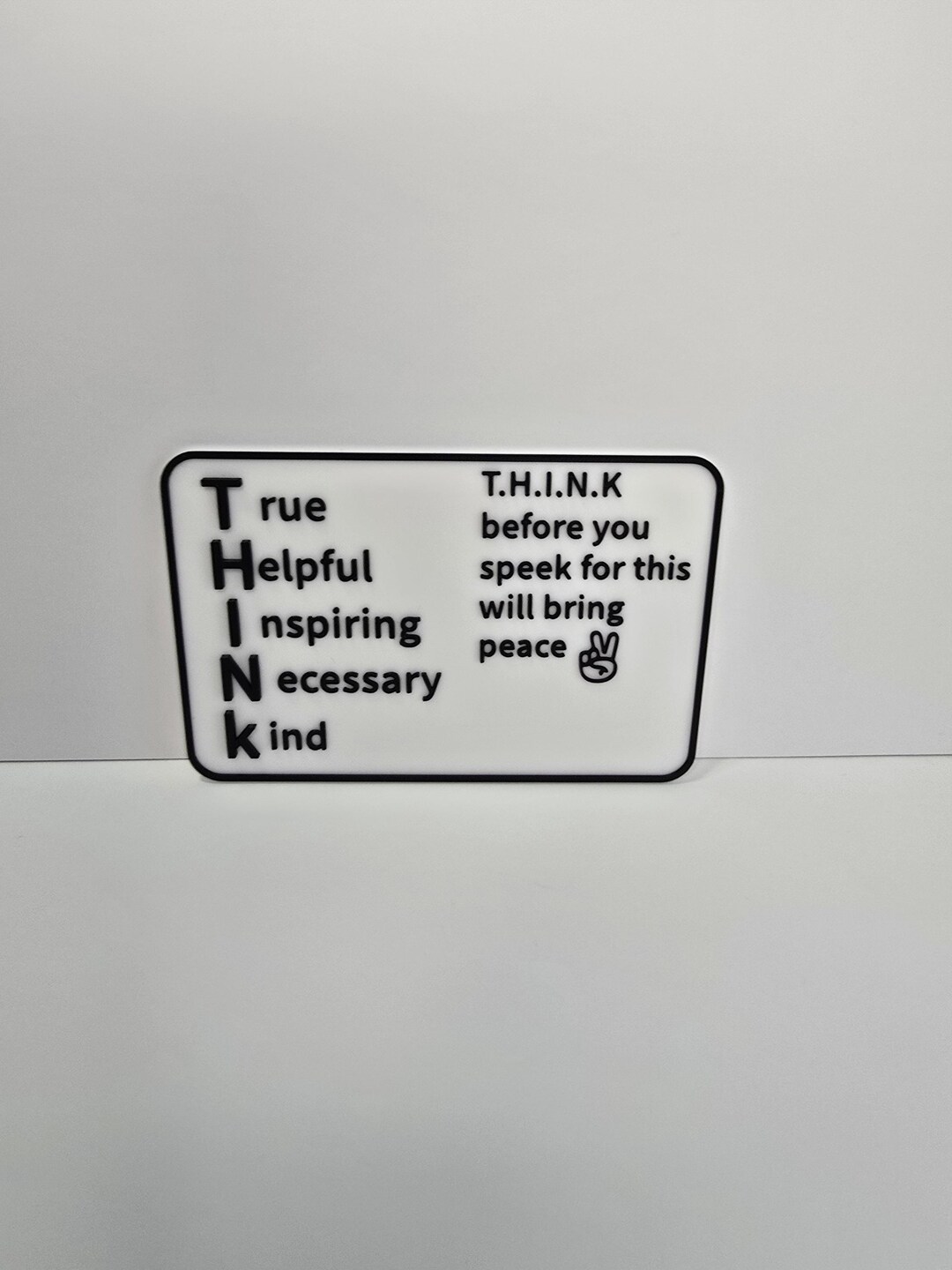 THINK Before You Speak Sign - Inspirational Wall Art for Mindful ...