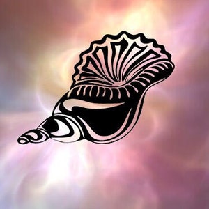 Magical Conch Sea-shell Vinyl Decal Holographic Window Sticker for Cars ...
