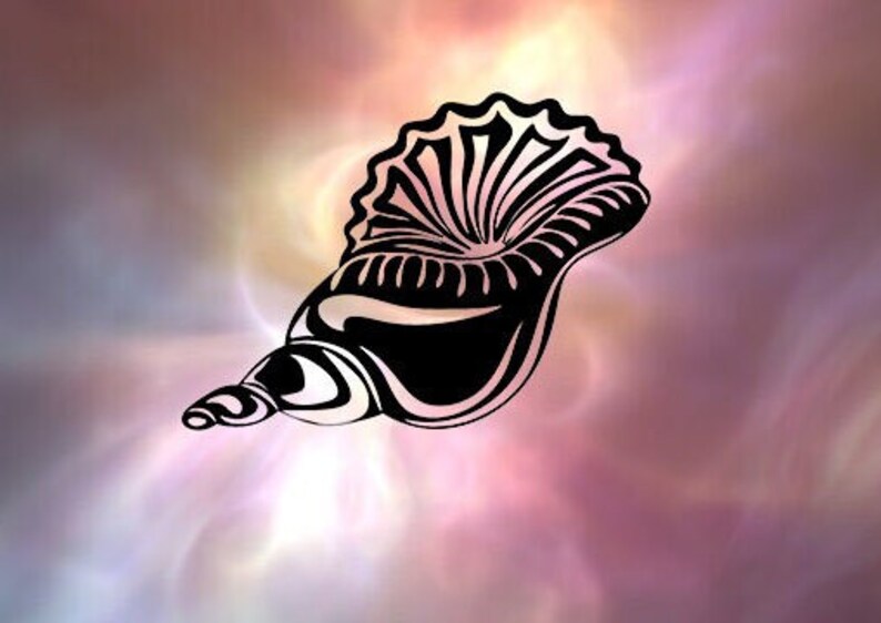Magical Conch Sea-shell Vinyl Decal Holographic Window Sticker for Cars ...