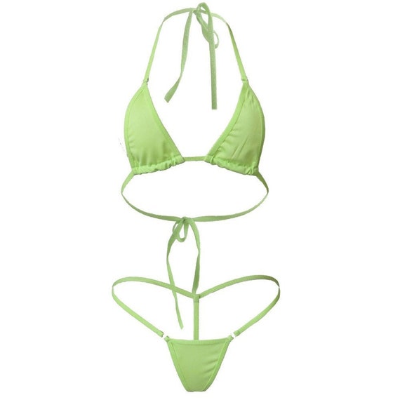 Green Micro Bikini Mayo Sexy Extreme Micro Bikini G String Etsy Australia